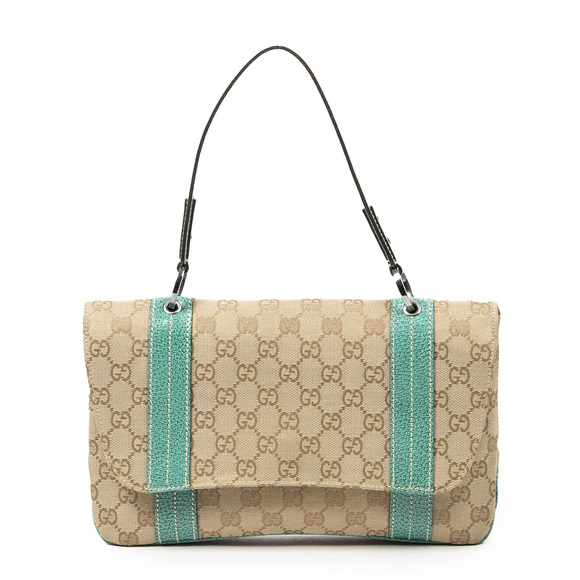 Gucci | Bags | Gucci Rectangle Top Handle Flap In Beigeturquoise ...